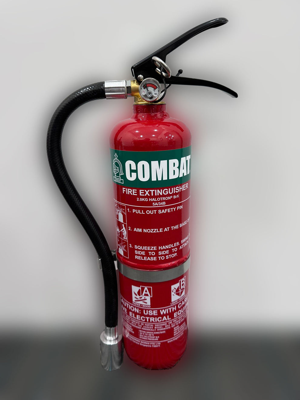 Halotron BrX (2BTP) High Performance Clean Agent Fire Extinguisher (2k – COMBAT Brand Fire ...