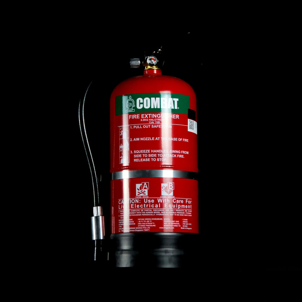 Halotron I Stored Pressure Fire Extinguisher (6kg) – COMBAT Brand Fire ...