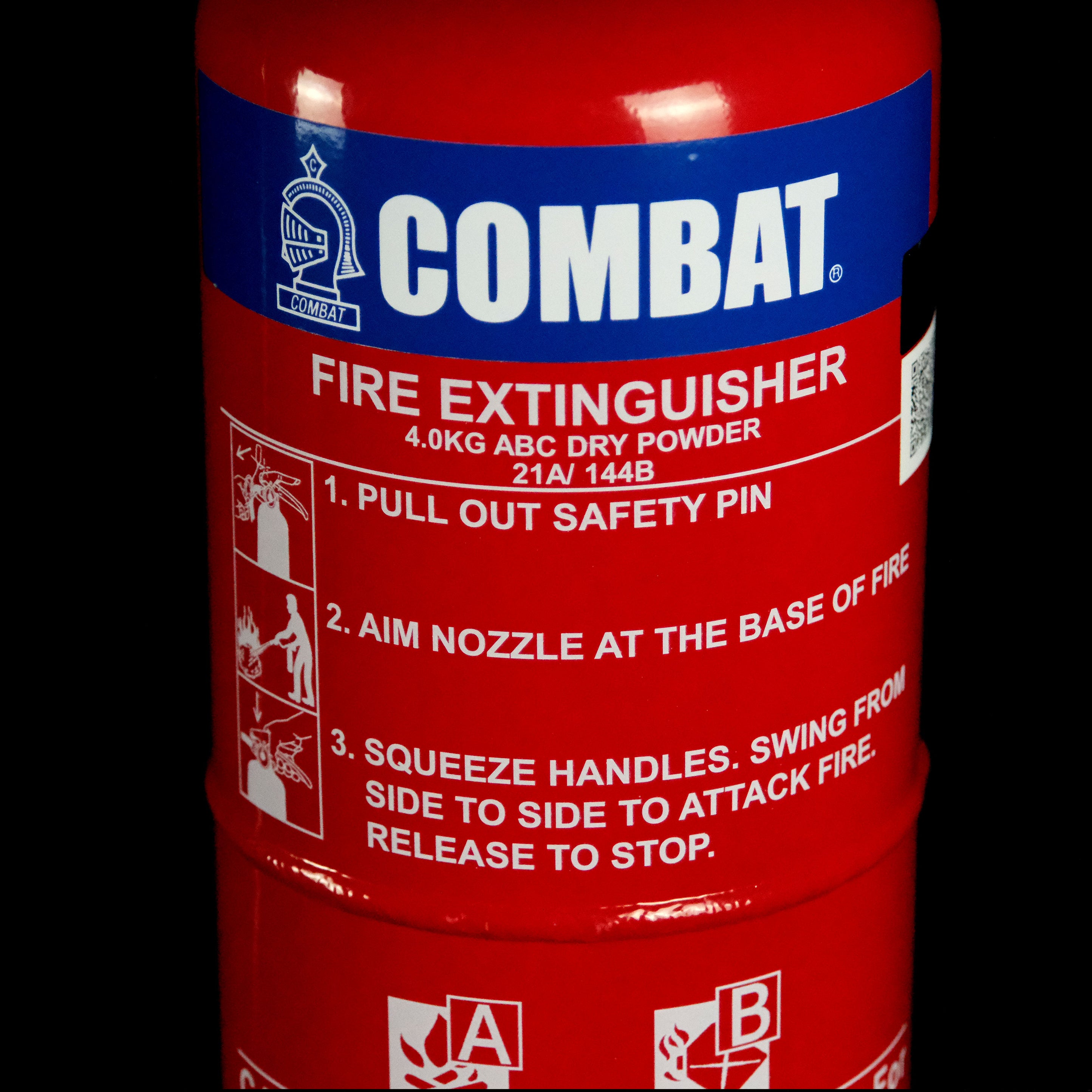 ABC Stored Pressure Fire Extinguisher (4kg) – COMBAT Brand Fire ...