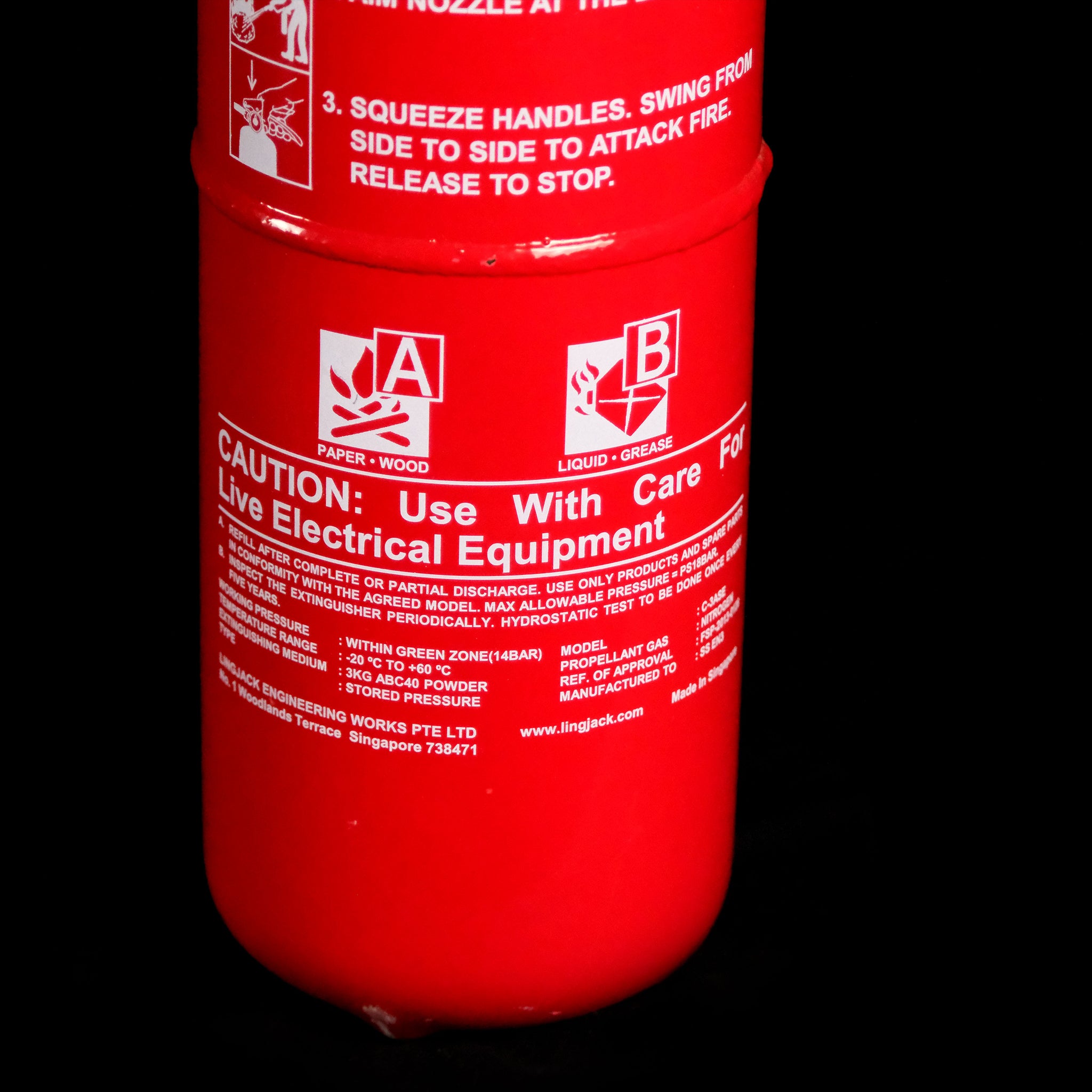 ABC Stored Pressure Fire Extinguisher (3kg) – COMBAT Brand Fire ...