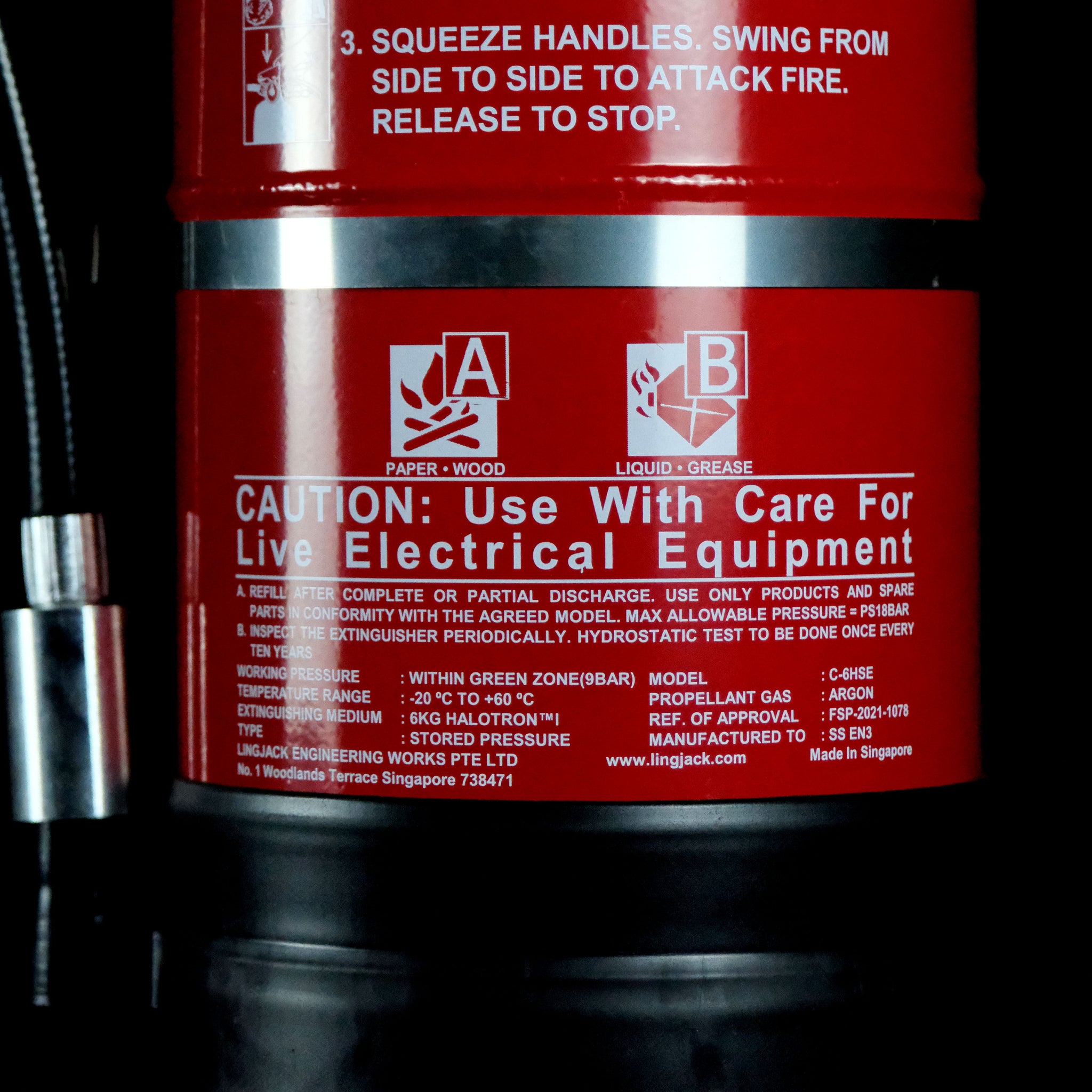 Halotron I Stored Pressure Fire Extinguisher (6kg) – COMBAT Brand Fire ...